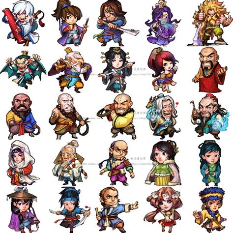 A669 中国风古装金庸武侠游戏q版卡通人物角色免扣图片设计素材 淘宝网 花瓣网