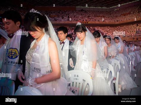 Seoul South Korea 27th Aug 2018 Mass Wedding Ceremony Of The