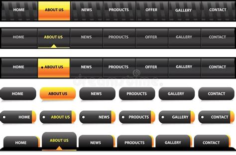 Web Navigation Template Stock Vector Illustration Of Shiny 8486096