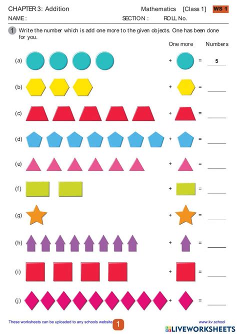 Addition Online Exercise For 1 Live Worksheets
