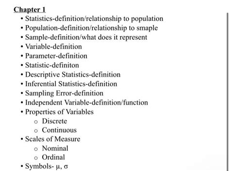 Solved Chapter 1 Statistics Definition Relationship To