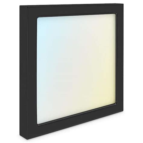 Luxrite 6 In Square Black Modern Flush Mount Ceiling Light Selectable