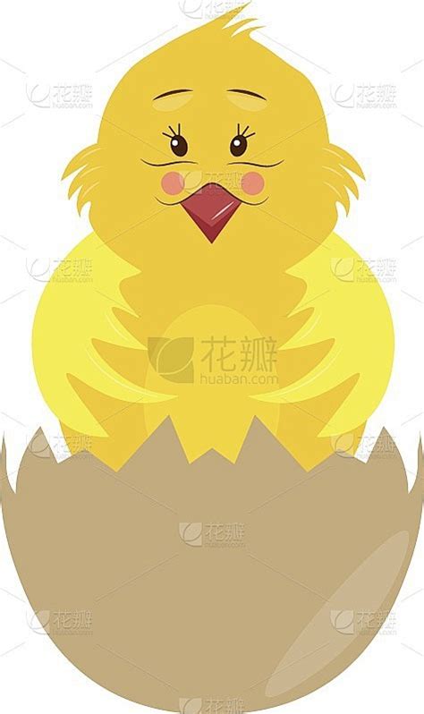 可爱的卡通小鸡。矢量插图。孤立在白色背景上。复活节的插图