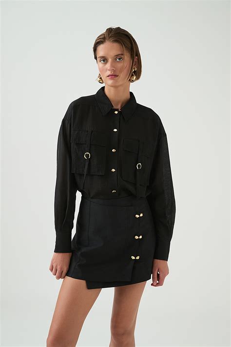 Amber Mini Skirt Black Aje Aje Au