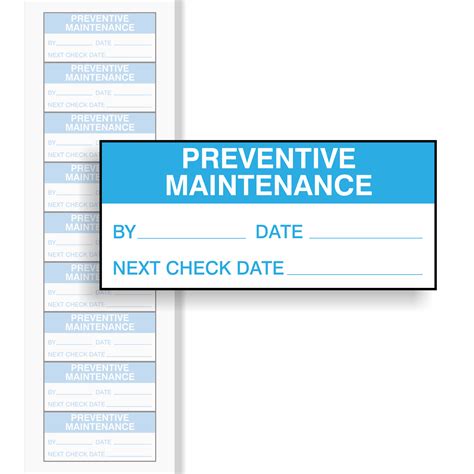 Preventive Maintenance Stickers And Labels