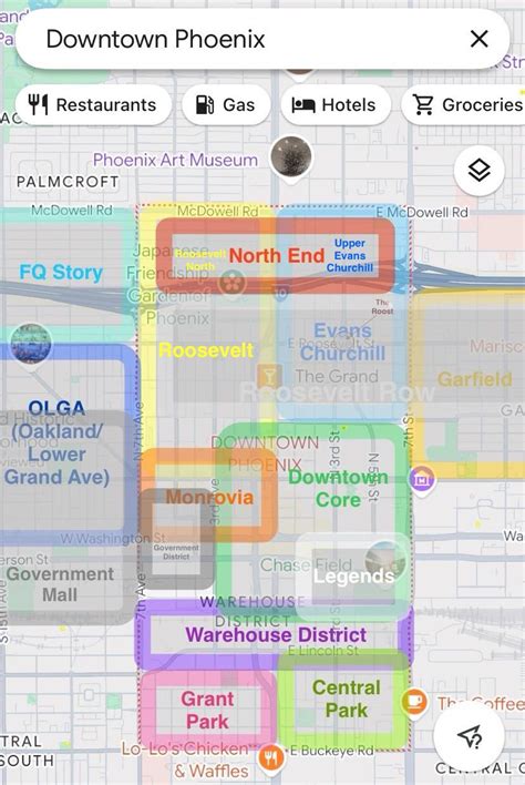 Map Of Downtown Phoenix Restaurants