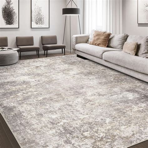 Area Rug Living Room Rugs 9x12 Abstract Large Soft Indoor Washable