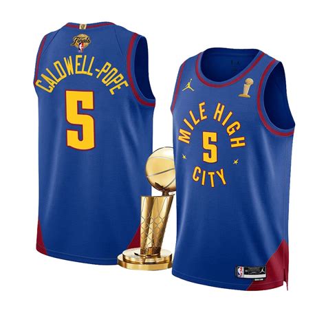 2023 Nba Finals Champions Denver Nuggets Kentavious Caldwell Pope Jersey 5 Blue Statement Men