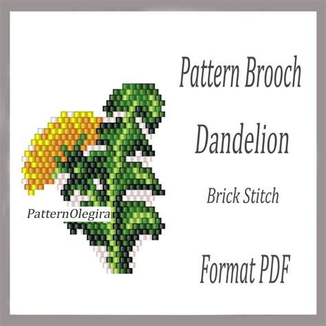 Dandelion Bead Pattern Brooch Pattern Olegirabeadpatterns