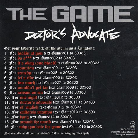 Encarte The Game Doctors Advocate Encartes Pop
