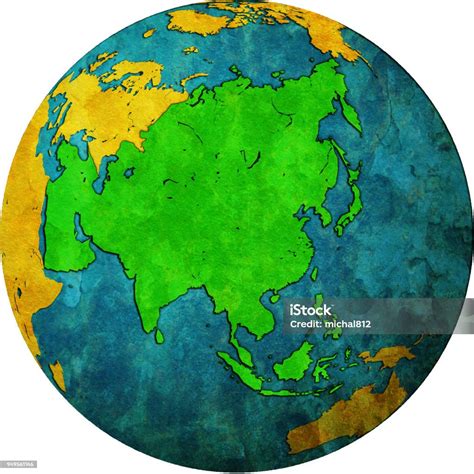 Asia Territory On Map Of Globe Stock Illustration Download Image Now