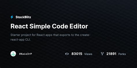 React Simple Code Editor Stackblitz