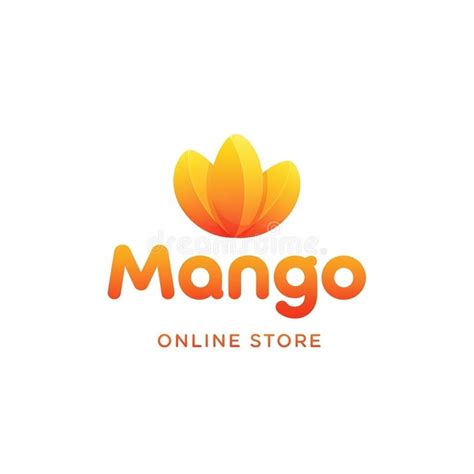 Mango Online Store Logo With Stylized Fruit Icon And Gradient Text