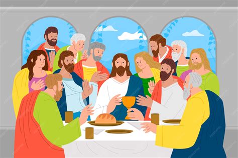 Premium Vector Flat Easter Last Supper Illustration