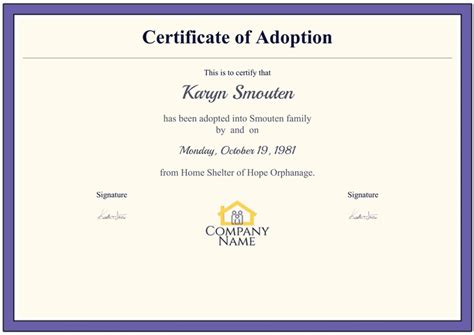 Installation Certificate Template