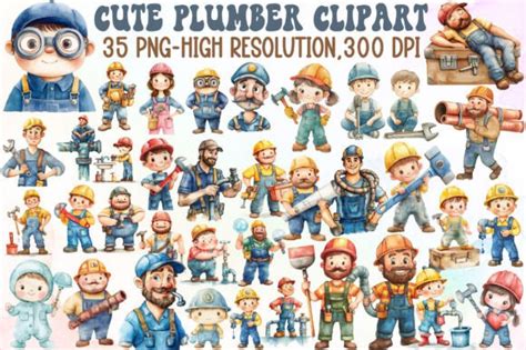 Cute Plumber Clipart Graphic By Sublimation Artist · Creative Fabrica