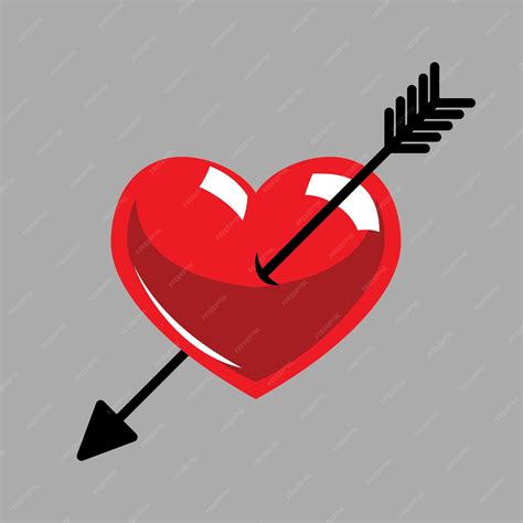 Vector De Flecha Del Corazón Flecha Del Corazón Vector Premium