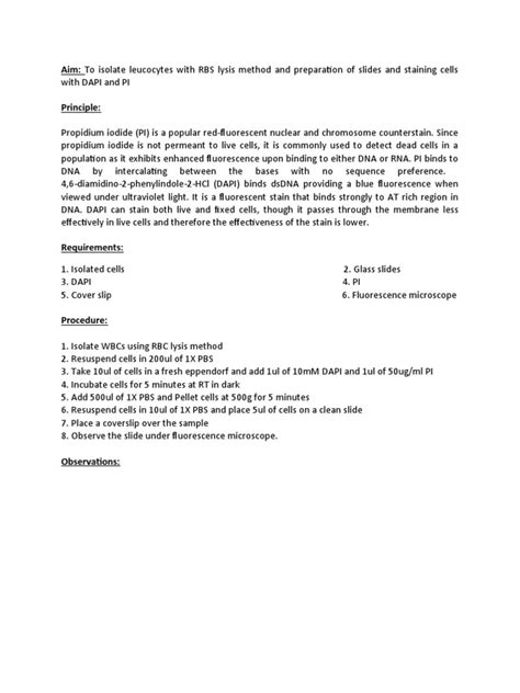 Dapi Pi Staining Pdf