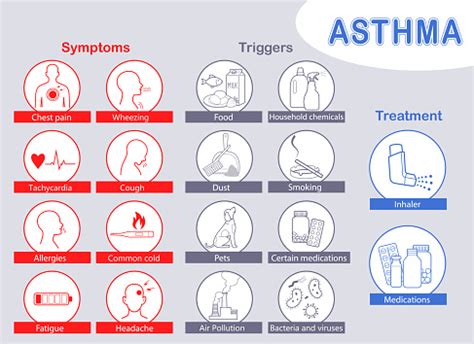 Asthma Symptoms Triggers And Treatment Infographic Medical Info Poster