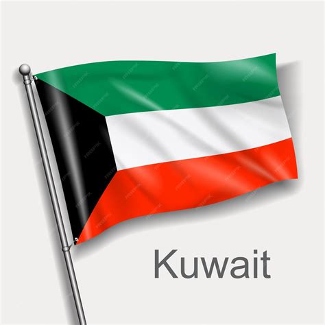 Premium Vector The National Flag Of Kuwait In Asia