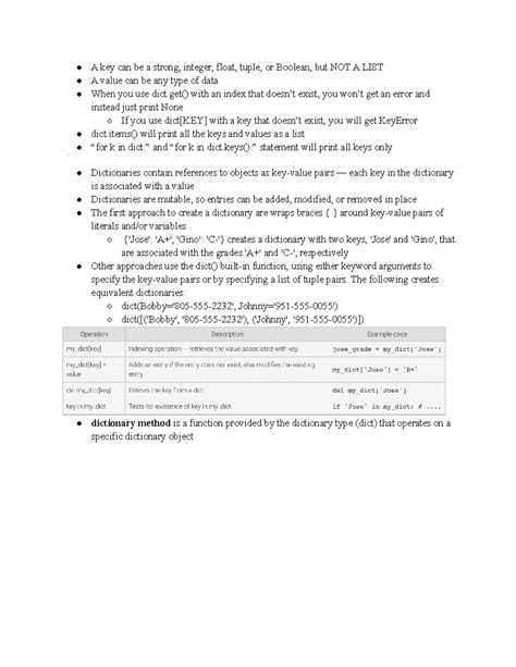 Week 8 Lecture Notes Understanding Python Dictionaries Studocu