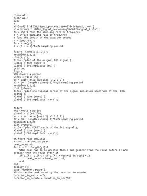 Ecg Matlab Code Pdf