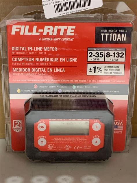 Fill Rite Model Tt10an Digital In Line Meter Npt Threads 1 Inlet1 Outlet
