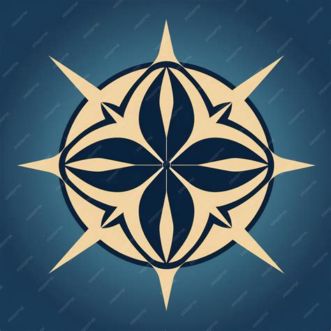 Premium Photo Image Of A Stylized Compass On A Dark Blue Background