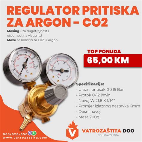 Regulator Pritiska Manometar Co2 Ar Vatrozastita