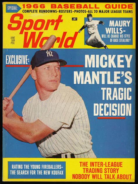 Lot Detail 1966 Sport World Magazine W Mickey Mantle On Cover