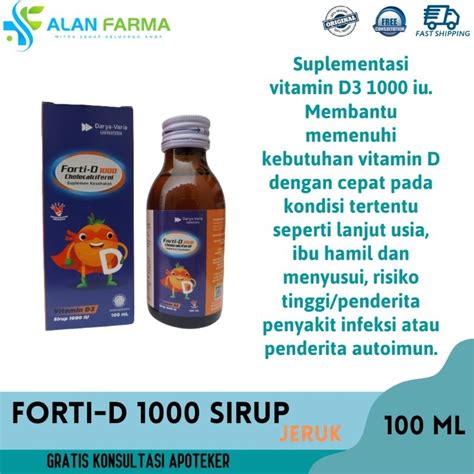 Jual Forti D 1000 Iu Sirup Forti D 1000 Sirup Vitamin D3 1000 Iu