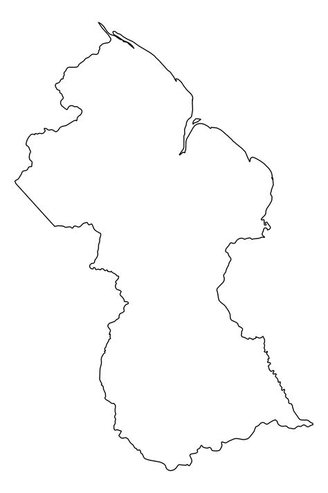 Guyana Outline Map Guyana Map