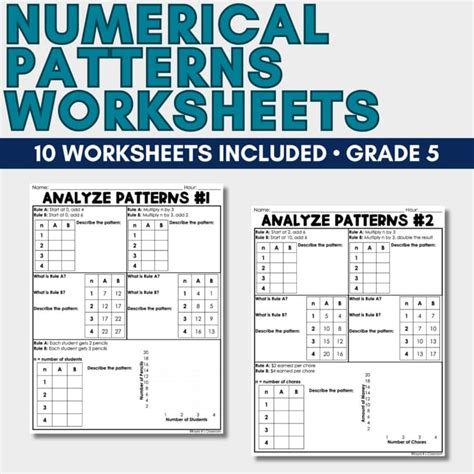 Numerical Patterns Worksheets Grade 5 By Kayla Bs Classroom Tpt