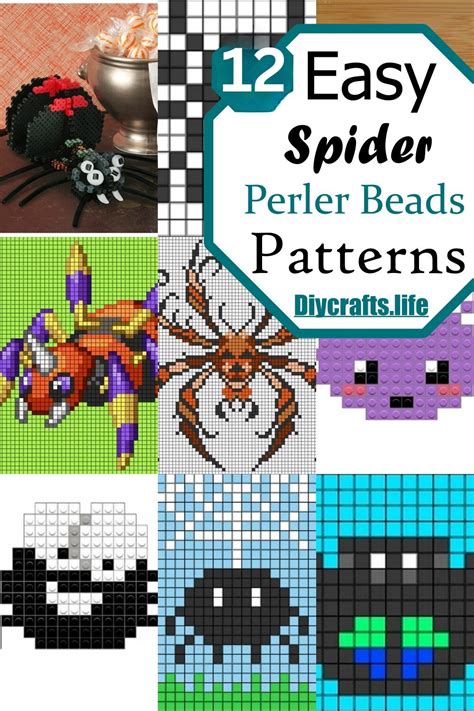 12 Spider Perler Bead Patterns For Halloween Diy Crafts