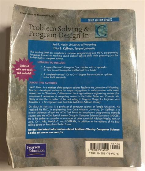 problem solving and program design in c by jeri r hanly and elliot b koffman 9780201754902 ebay