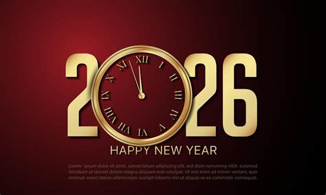 2026 Happy New Year Greeting Card Template Design With Golden Number