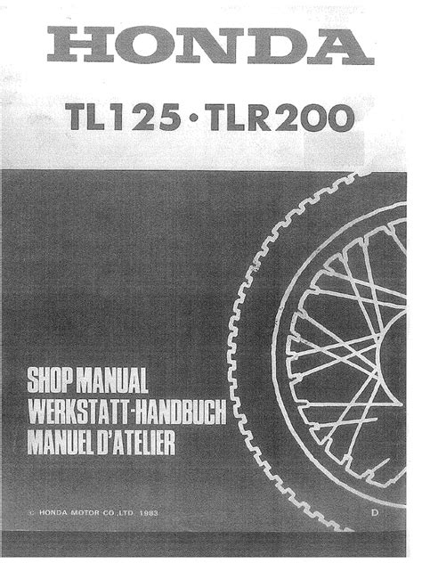 Honda Tl125 Tlr200 Shop Pdf