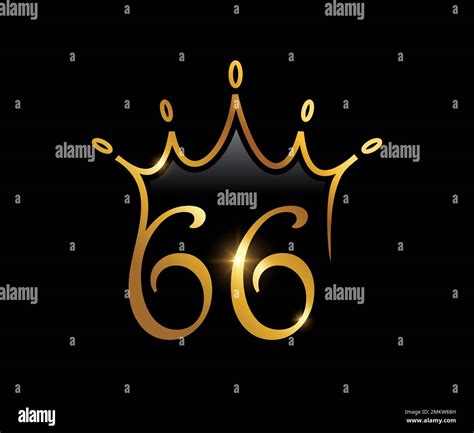 A Vector Illustration Set Of Golden Luxury Crown Monogram Number 66 Stock Vector Image And Art Alamy