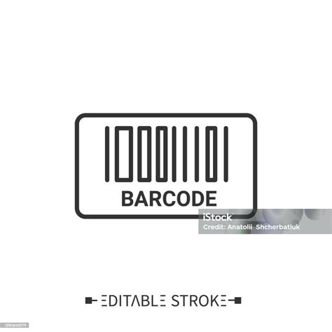 Barcode Line Icon Batch Code Tracking Number Editable Vector