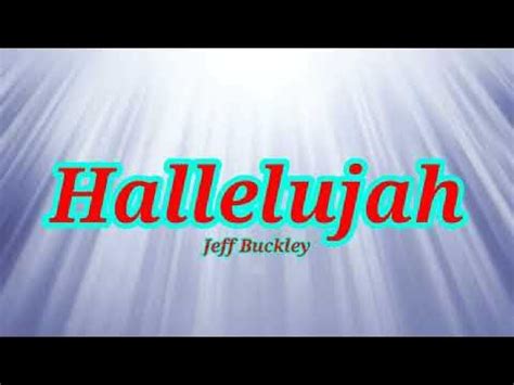 Jeff Buckley Hallelujah Lyrics Youtube