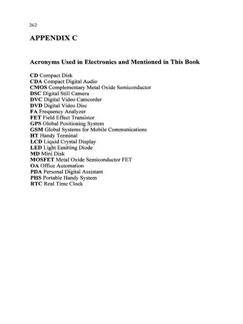 Acronyms Used In Electronics And Mentioned In This Book Pdf