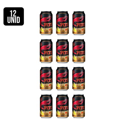 Cachaça Pitú Mel E Limão Kit Com 12 Latas De 350ml Shopee Brasil
