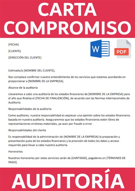 Ejemplo De Una Carta Compromiso De Auditoria Ejemplo Sencillo Images