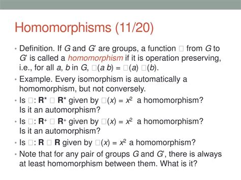 Ppt Homomorphisms 1120 Powerpoint Presentation Free Download Id