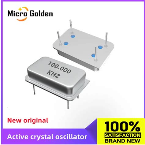 2pcs 100k 100khz 100 000khz Active Crystal Oscillator Osc In Line Dip 4