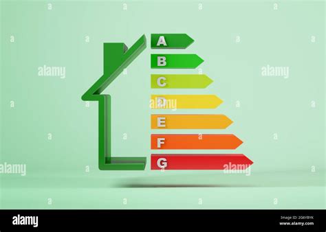 3d Rendering Of The Energy Efficiency Rating Scale Isolated On A Light