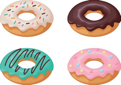 Donut A Collection Of Donuts Decorated With Various Glazes And