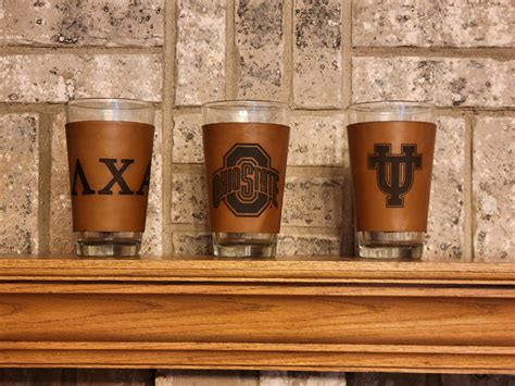 Custom Laser Engraved Leather Koozies Etsy