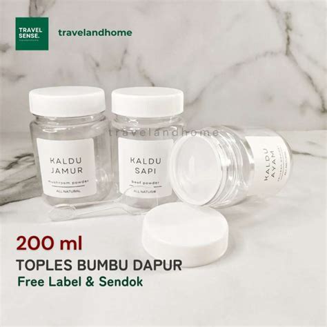 Jual Toples Bumbu Dapur 200 Ml Free Label Dan Sendok Jar Bumbu Dapur