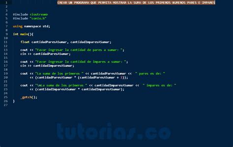 Operadores Visual C Suma De Pares E Impares